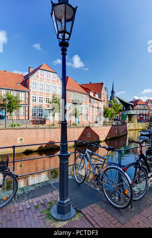 Hanse Hafen, Fachwerkhäuser, Stade, Altes Land, Niederelbe ...