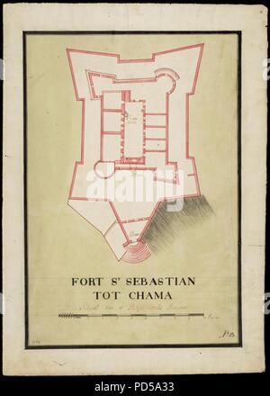Der Grundriss des St. Sebastian Forts in Chama bietet eine detaillierte ...