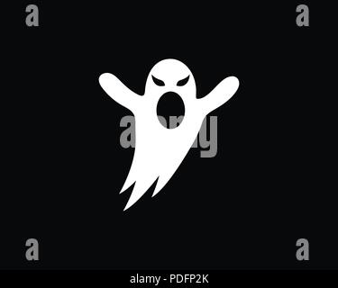 Cute Vector Geister Icons, Halloween Design, Kawaii schwarzen Strich ...