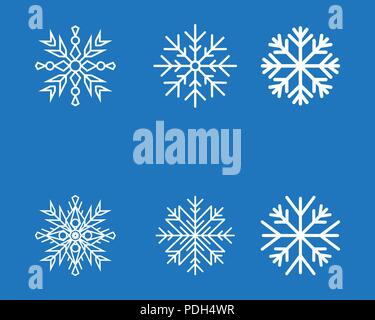 Schneeflocken Design für Etiketten, Abzeichen und Symbole. Winter ...