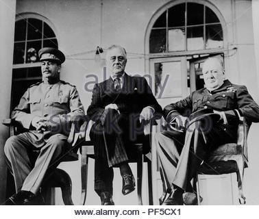 1940ER JAHRE WINSTON CHURCHILL FRANKLIN D. ROOSEVELT JOSEPH STALIN IN ...