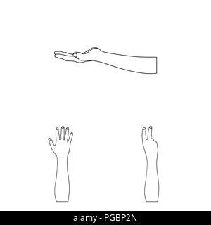 Gesten und ihre Bedeutung erläutern Symbole im Set Sammlung für Design ...