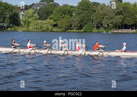 Ruderer, Außenalster, Hamburg, Deutschland | Rudern, Boot, Außenalster ...