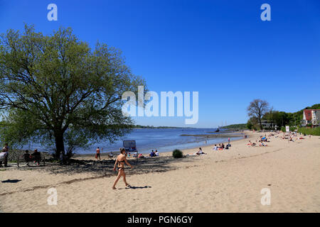 Strand an der Elbe in Blankenese, Hamburg, Deutschland, Europa ...