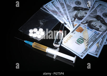 Drogenhandel, Kriminalität, Drogensucht und Verkauf Konzept ...