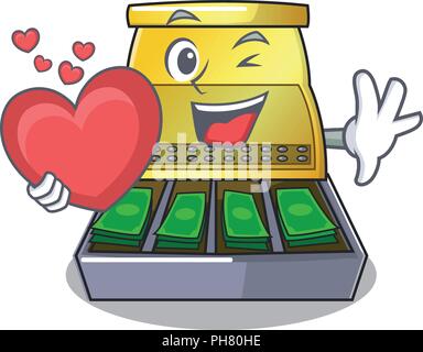 Mit Geld Kasse mit LCD-Display cartoon Vector Illustration Stock ...