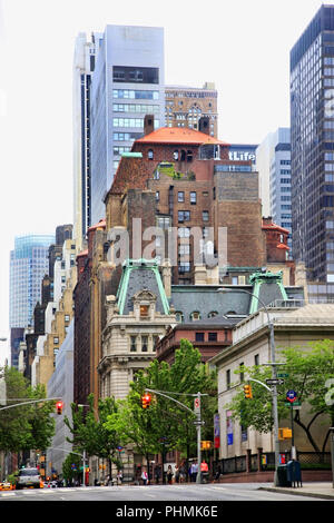 Kreuzung New York City, Manhattan, 6 Ave, Sixth Avenue, Straßenschild ...