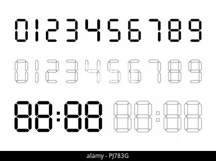 Digitale Ziffern festgelegt. Digital font Nummer Text. Vector ...