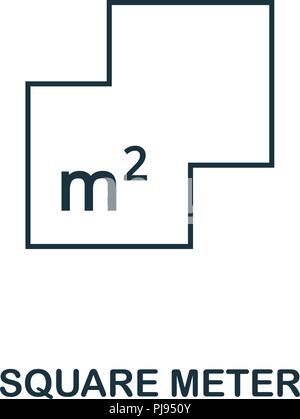 Quadratmeter Symbol. Einfaches Element aus Immobilien icons Collection ...