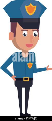 Vektor-Illustration Karikatur Polizei Vektor Abbildung - Bild ...