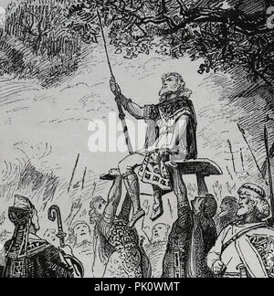 Pippin der Kurze (714-768), König der Franken durch Bonifatius ...