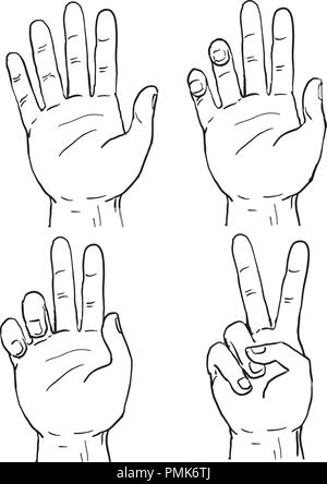 Zeichnung Skizze stil Abbildung: Progression Abfolge von Hand nach ...