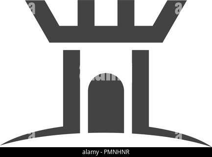 Mittelalterliche Burg Turm Symbol Stock-Vektorgrafik - Alamy