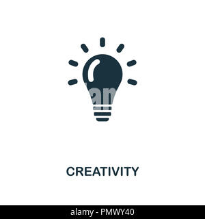 Kreativitäts-Symbol. Flaches Idee Piktogramm für Web. Linienhub ...