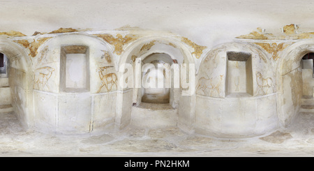 360 °-Ansicht auf Das Grab des Heiligen Shenoute von Atripe, weiße ...