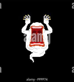 Ghost Pixel-art für Halloween. 8-bit-Phantom. Vector Illustration Stock ...