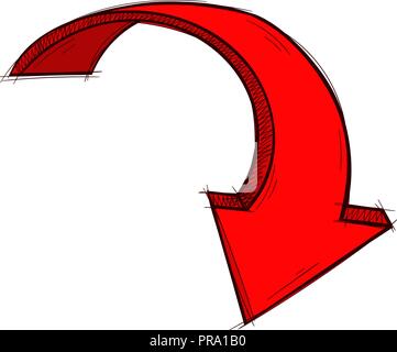 Roter Pfeil symbol, gebogene Symbol Business Konzept gesetzt. Vector ...