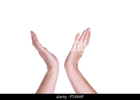 Die Vielen Dank betende Hände Hand unterzeichnen. Danke sagen mit ihren ...