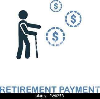 Rentenversicherung Symbol in zwei Farben Design. Linienstil Symbol aus ...