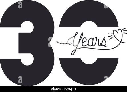 Jubiläum 30 Jahre Vorlage mit Ribbon-Vektor-Illustration Vektor ...