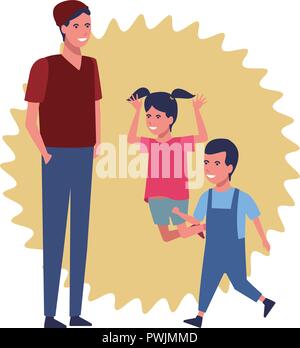 Vater und Sohn Cartoons Design, Familie Beziehung und Generation Thema ...