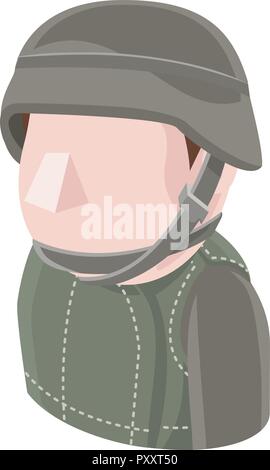 Ein Soldat Emoji Emoticon Smiley Gesicht Charakter tragen eine getarnte ...
