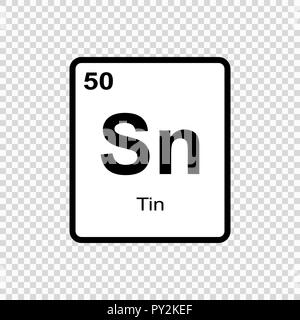 Abbildung des Periodensystems Zinn chemischen Symbol Vektor Abbildung ...