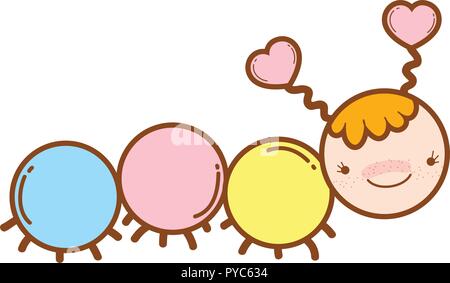 Vektor-Illustration der Wurm Cartoon Stock-Vektorgrafik - Alamy