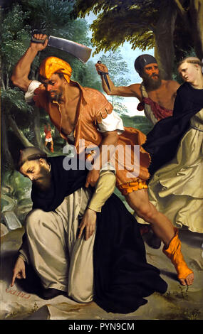 Das Martyrium des heiligen Petrus von Verona mit dem heiligen Franz von Assisi 1642-1648 Öl auf ...