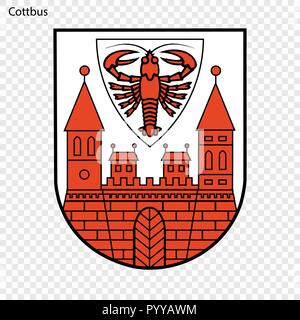 Wappen der deutschen Stadt Cottbus in Brandenburg Stockfoto, Bild ...