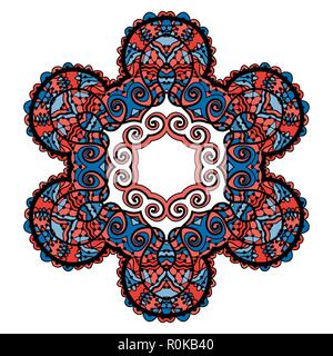 Mandala spirituelles Symbol auf weißem Hintergrund Vector Illustration ...