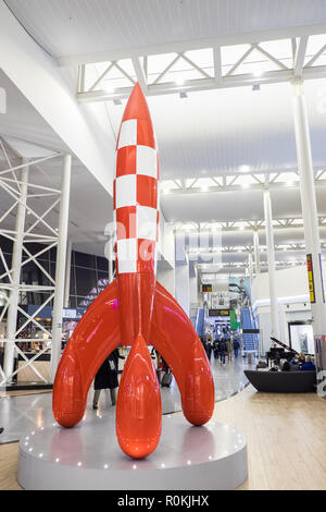 Die belgische, die Schöpfung, Tim und Struppi, Tintin, Rakete, an ...