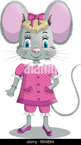Süße Maus Cartoon Stock-Vektorgrafik - Alamy