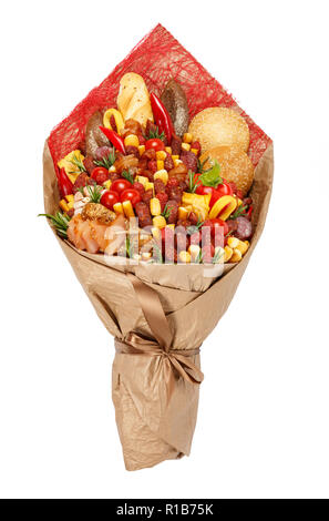 Original Blumenstrauß aus verschiedenen Sorten von Wurst, Fleisch ...