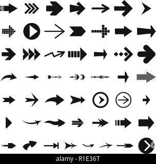Pfeil Symbole gesetzt. Pfeil Piktogramm. Schwarz isoliert Pfeil Symbole ...