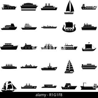 Boot Symbole gesetzt. Einfache Abbildung: 25 Boot Vector Icons für Web ...