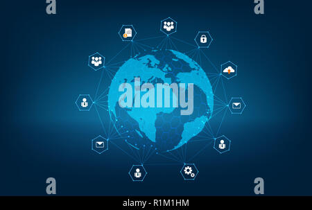 Konzept für Globalisierung, weltweite Vernetzung, Reisen oder globale ...