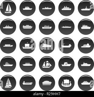 Marine Schiffe Arten Symbole gesetzt. Überblick Abbildung: 25 Marine ...