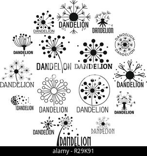 Löwenzahn logo Symbole gesetzt. Einfache Abbildung: 16 Löwenzahn logo ...