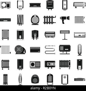 Elektrische Heizung gerät Symbole gesetzt. Überblick Abbildung: 36 ...