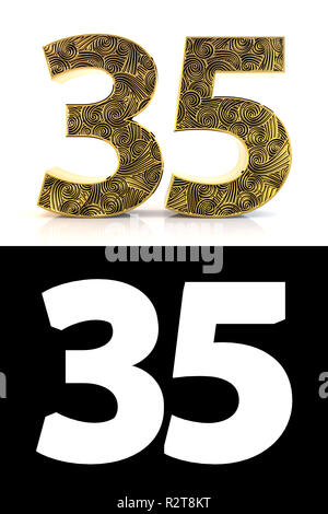 Nummer 30 fünf Jahre (35 Jahre) fest. Jahrestag goldene Vorlage Anzahl ...
