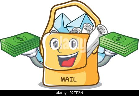 Geld beutel cartoon Farbe zeichnen, Vector Illustration, über Weiß ...