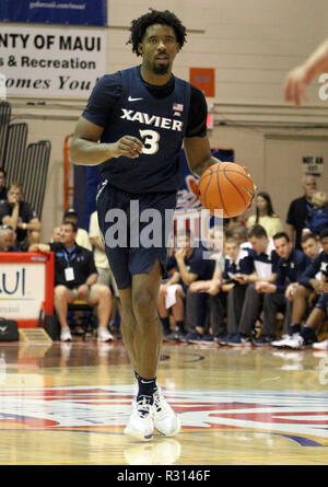 November 17, 2018 - Xavier Musketiere guard Elias Harden #4 während ...