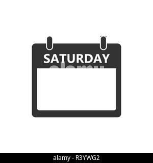 Samstag Kalender Seite Piktogramm icon. Einfache flache Piktogramm für ...