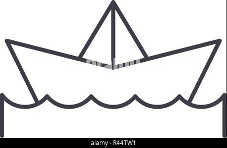 Schiff-Spielzeug-Symbol. Dünne Linie flach Vektor im Zusammenhang mit ...