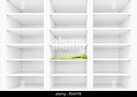 Eine moderne Lagerhalle mit Vitrinen und Regale leer Warten auf Füllung ...