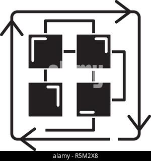 Vektor Infografik Vorlage auf schwarzem Hintergrund. Etiketten mit Text ...