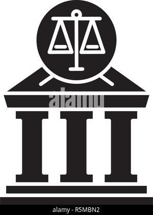 Männliche Richter Symbol mit Hammer Symbol Stock-Vektorgrafik - Alamy
