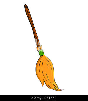 Hexen Besen Symbol cartoon Vektor Abbildung - Bild: 135673869 - Alamy