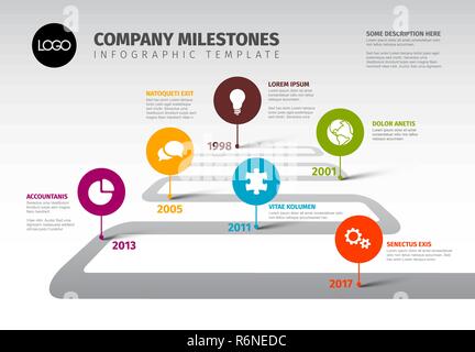 Vektor Infografik Unternehmen Meilensteine bunte Timeline Vorlage ...